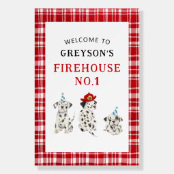 Firefighter Firehouse Boy Birthday Party Welcome Foam Board | Zazzle