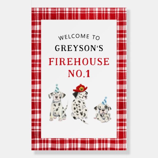 Firefighter Firehouse Boy Birthday Party Welcome Foam Board | Zazzle