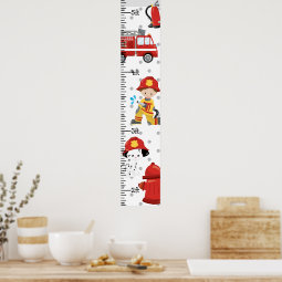 Firefighter Fireman Growth Chart Personalized | Zazzle