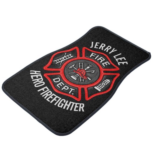 Firefighter Fireman Personalized Car Floor Mat | Zazzle