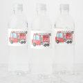 Firefighter firetruck water bottle label | Zazzle