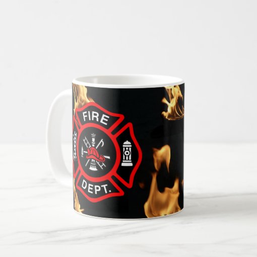Firefighter Gift Mug | Fire Department Flames | Zazzle