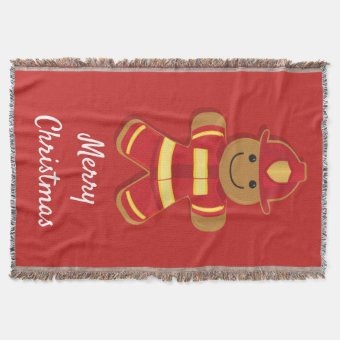 Firefighter Gingerbread Person | Throw Blanket | Zazzle