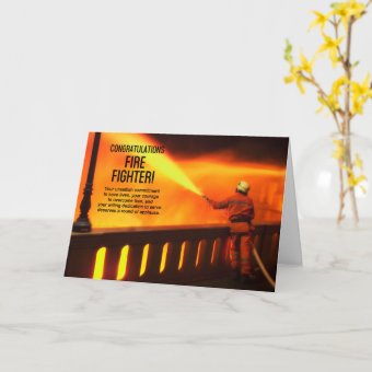 Firefighter Graduate Congratulations Card | Zazzle