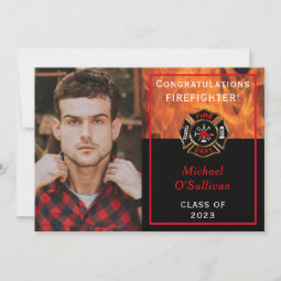 Firefighter Graduation Announcement | Zazzle