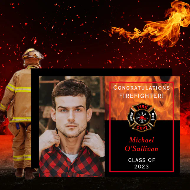 Firefighter Graduation Announcement | Zazzle