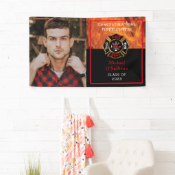 Firefighter Graduation Announcement Banner | Zazzle