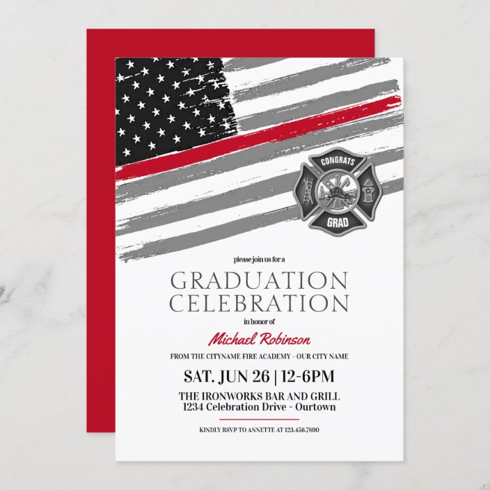 Firefighter Graduation Party Invitations | Zazzle.com