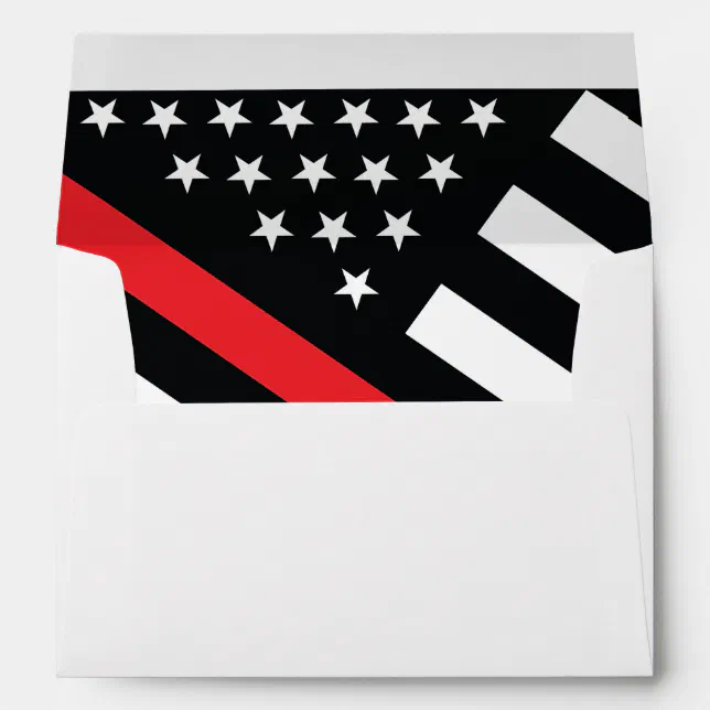 Firefighter Graduation Red Line Flag Fireman Envelope | Zazzle