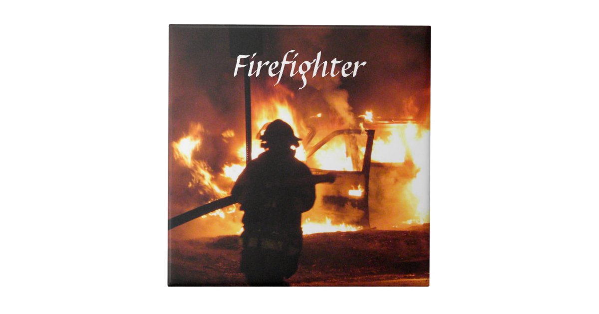 Firefighter Handline Ceramic Tile | Zazzle