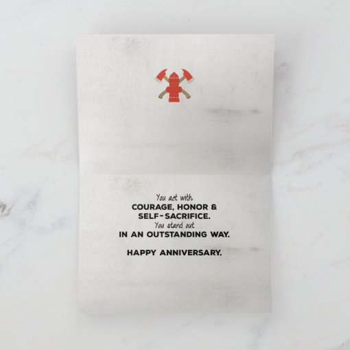 Firefighter Hero Employee Anniversary Card | Zazzle