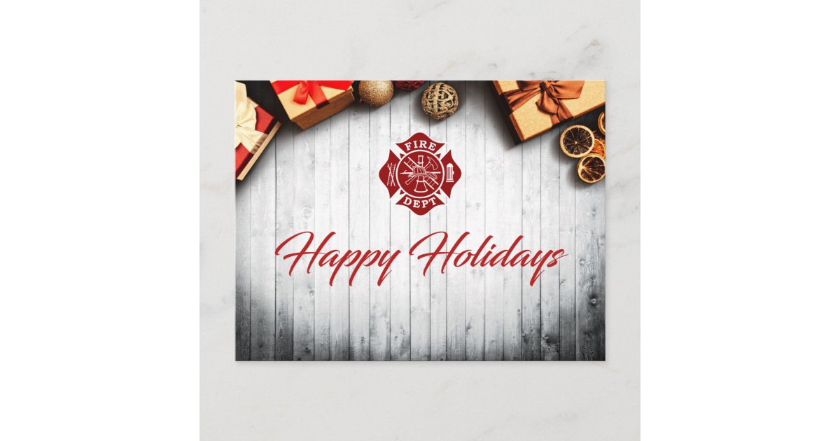 Firefighter Holiday Card | Zazzle
