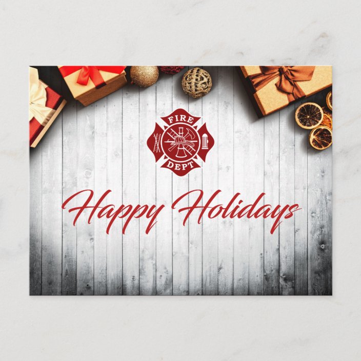 Firefighter Holiday Card | Zazzle.com