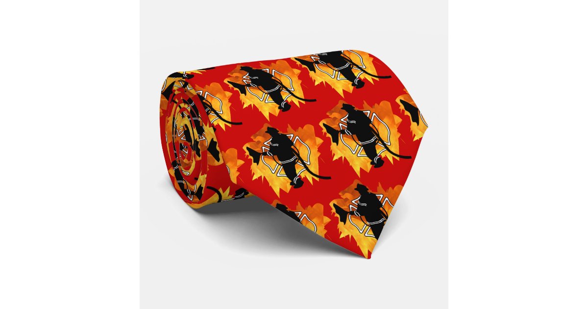 Firefighter IN Flames Tie | Zazzle