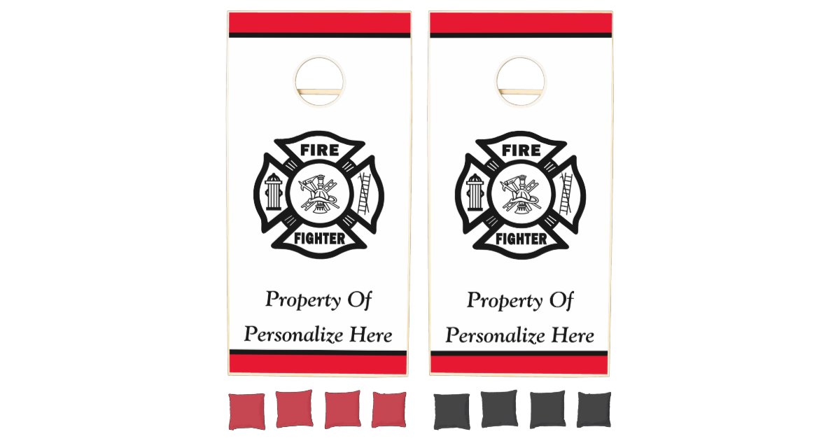 Firefighter Logo Property Cornhole Set | Zazzle