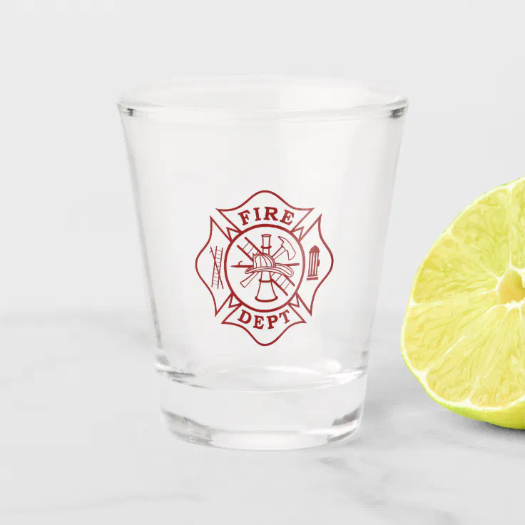 Firefighter Maltese Cross Shot Glass | Zazzle