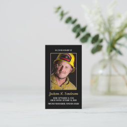Firefighter Memorial Photo Funeral Prayer Card | Zazzle
