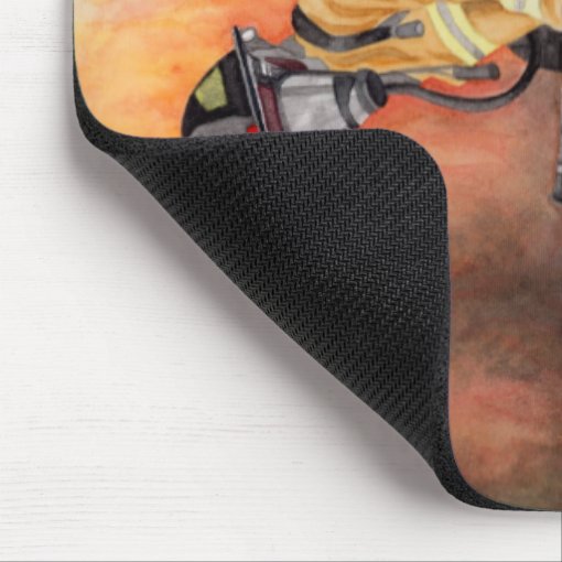 Firefighter Mouse Pad Original Watercolor Fireman | Zazzle