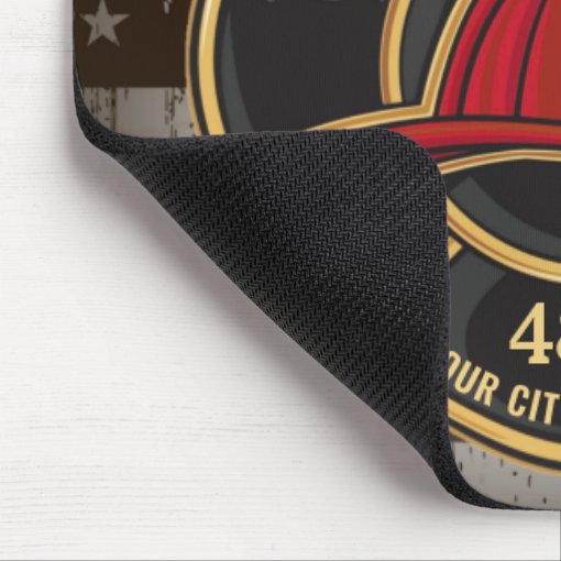 Firefighter NAME Fireman Fire Department USA Flag Mouse Pad | Zazzle