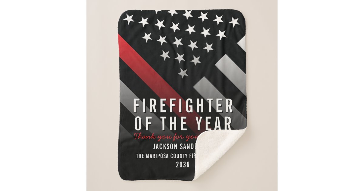 Firefighter of the Year Employee Fire Department Sherpa Blanket | Zazzle