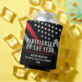 Firefighter of the Year Employee Fire Flag Can Cooler | Zazzle