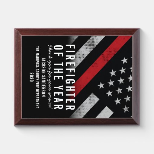 Firefighter of the Year Employee Recognition Award Plaque | Zazzle