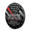 Firefighter of the Year Employee Red Line Flag Dart Board | Zazzle