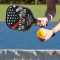 Firefighter of the Year Employee Red Line Flag Pickleball Paddle | Zazzle