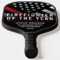 Firefighter of the Year Employee Red Line Flag Pickleball Paddle | Zazzle