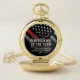 Firefighter of the Year Employee Thin Red Line Pocket Watch | Zazzle