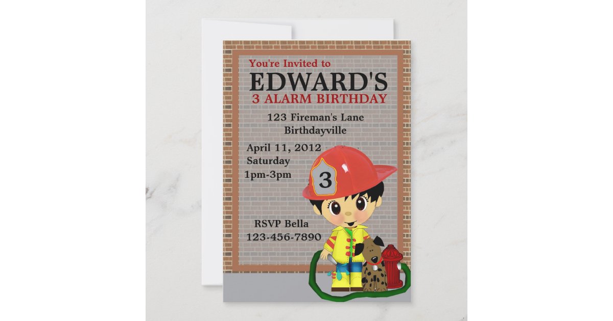 Firefighter Party Invitation | Zazzle