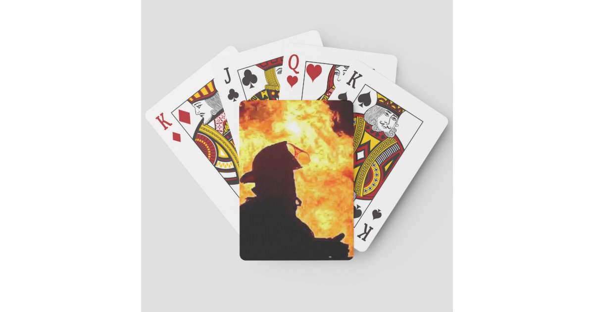 firefighter playing cards | Zazzle