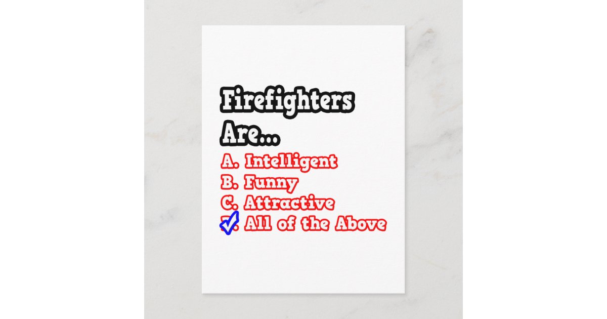 Firefighter Quiz...Joke Postcard | Zazzle