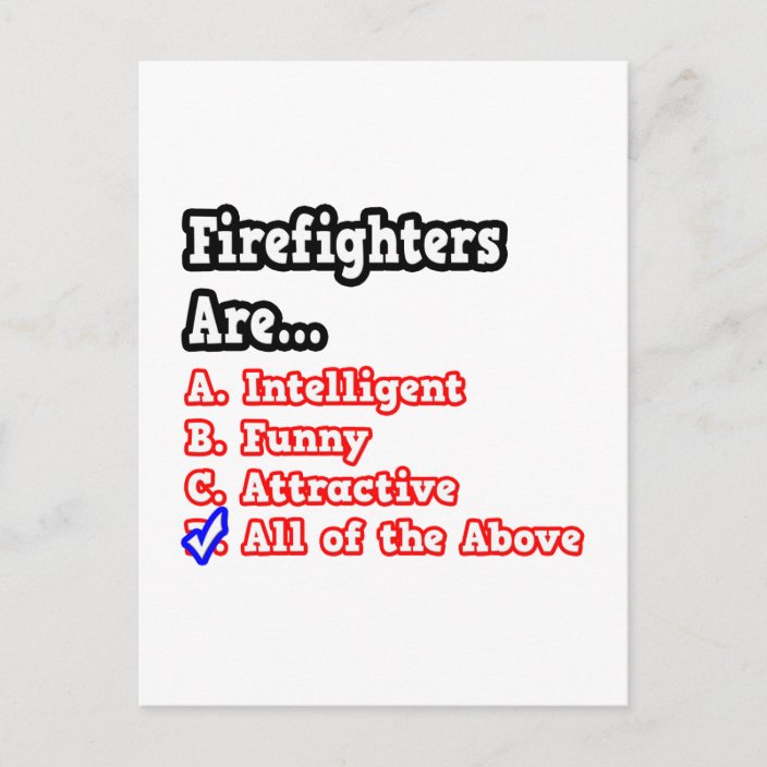 Firefighter Quiz...Joke Postcard | Zazzle.com