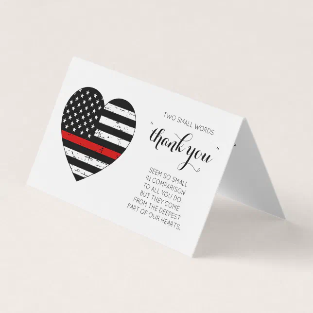 Firefighter Red Line Fire Department Thank You Business Card | Zazzle