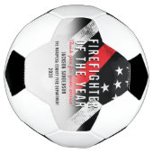 Firefighter Red Line Flag Employee Recognition Soccer Ball | Zazzle