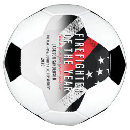 Firefighter Red Line Flag Employee Recognition Soccer Ball | Zazzle