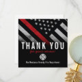 Firefighter Red Line Flag Responder Thank You Card | Zazzle