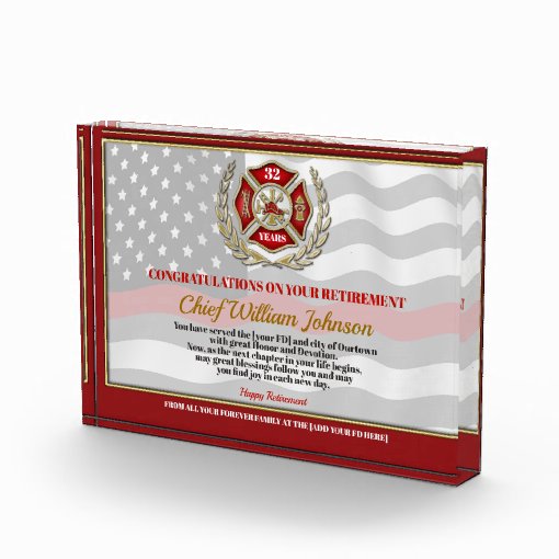 Firefighter Retirement Award | Zazzle