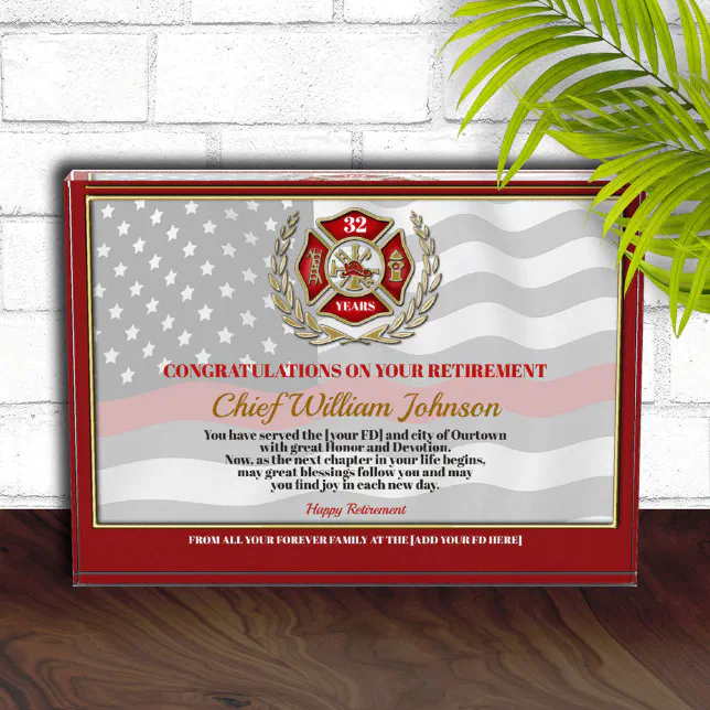 Firefighter Retirement Award | Zazzle