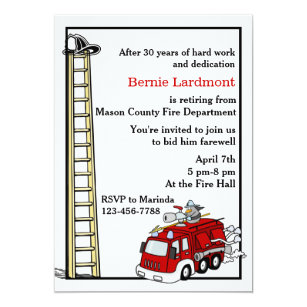 Firefighter Retirement Invitations | Zazzle