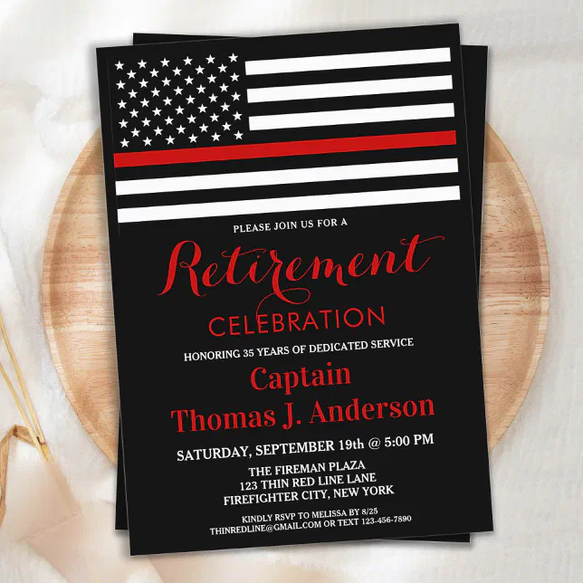 Firefighter Retirement Celebration Fireman Invitation | Zazzle