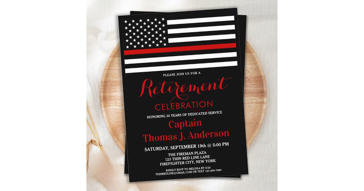 Firefighter Retirement Celebration Fireman Invitation | Zazzle