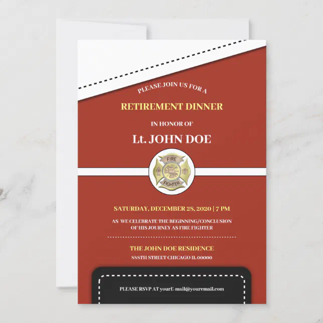Firefighter Retirement Invitation | Zazzle
