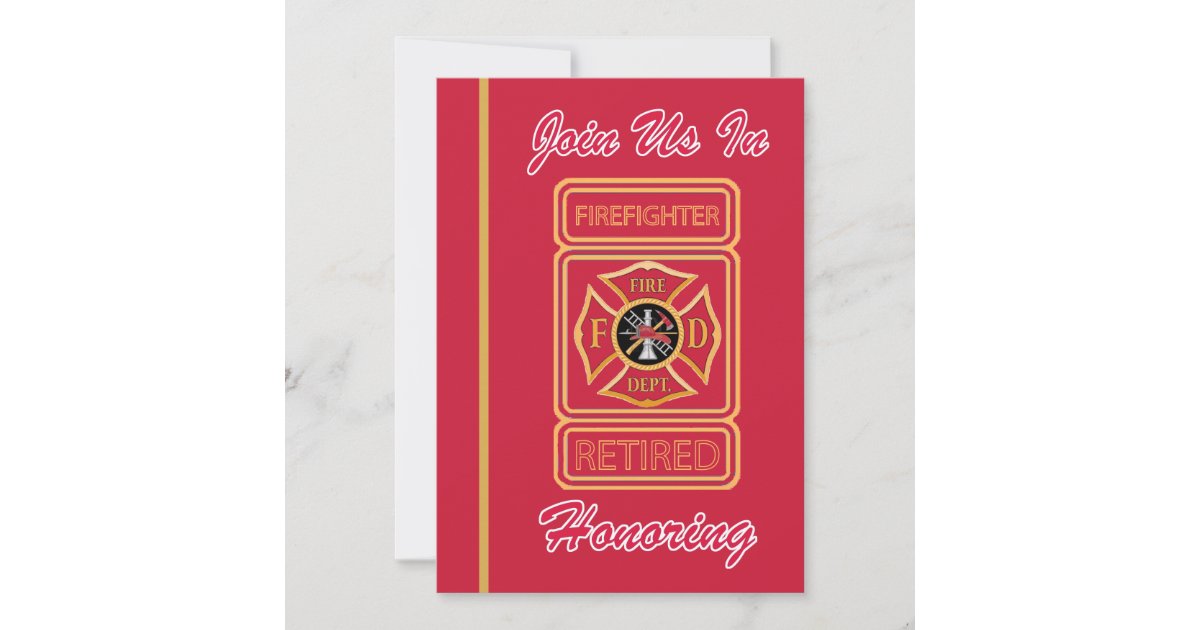Firefighter Retirement Maltese Cross Invitation | Zazzle