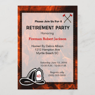 Firefighter Retirement Invitations | Zazzle