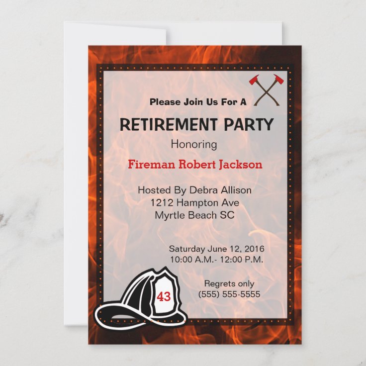 Firefighter Retirement Party Invitation | Zazzle