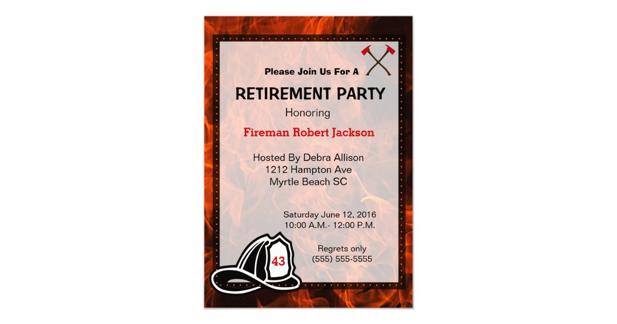 Firefighter Retirement Party Invitation | Zazzle.com
