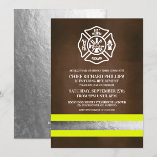 Firefighter Retirement Invitations | Zazzle