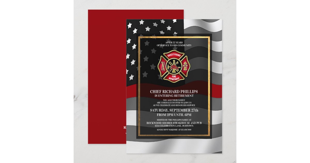 Firefighter Retirement Party Invitation | Zazzle.com